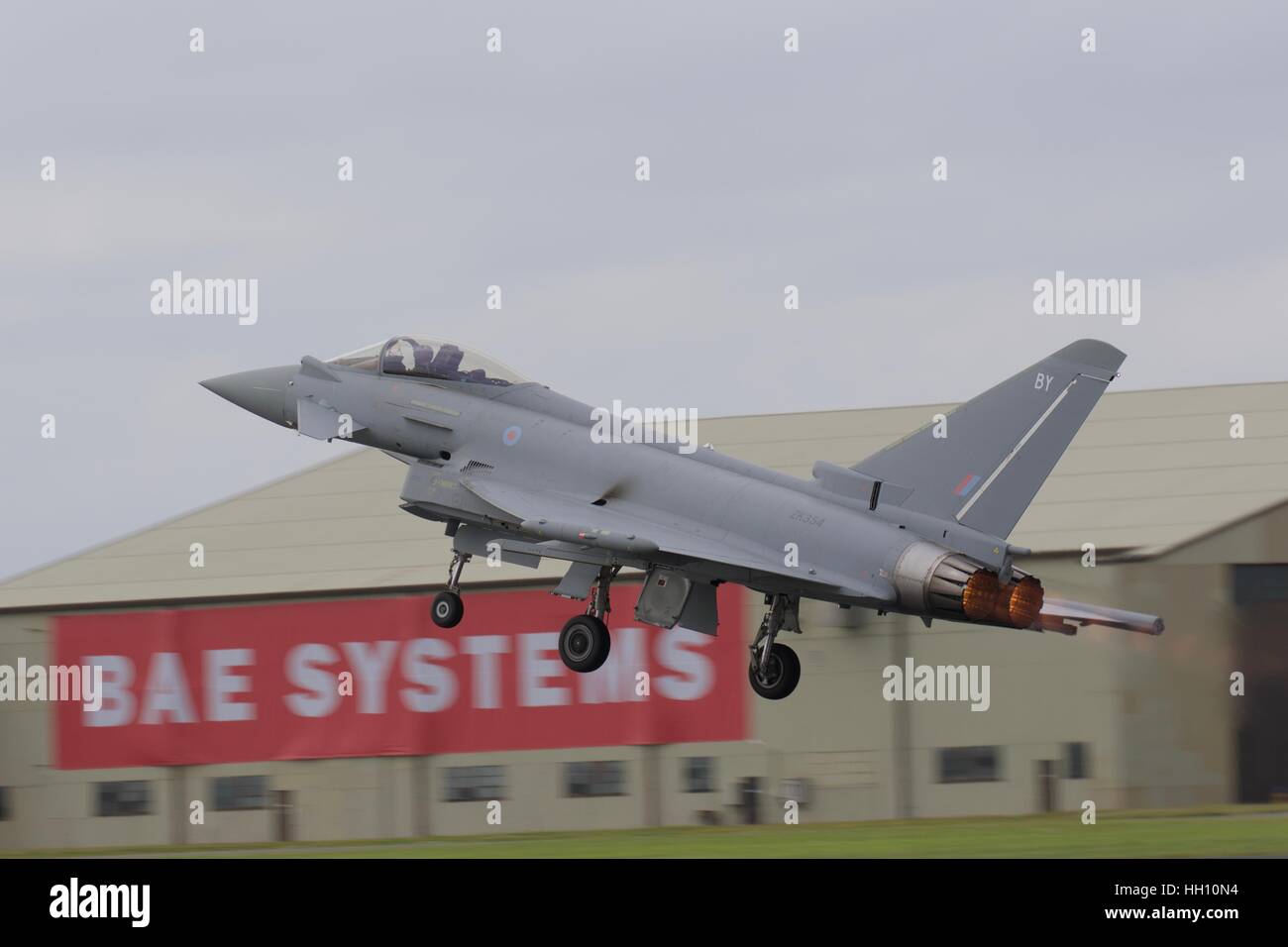 RAF Eurofighter Typhoon taking off from RAF Fairford Stock Photo - Alamy