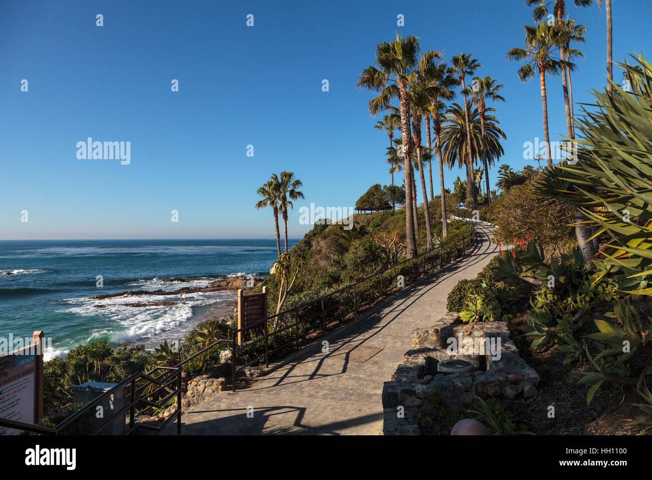 Heisler Park garden along the coast of Laguna Beach, California Stock ...