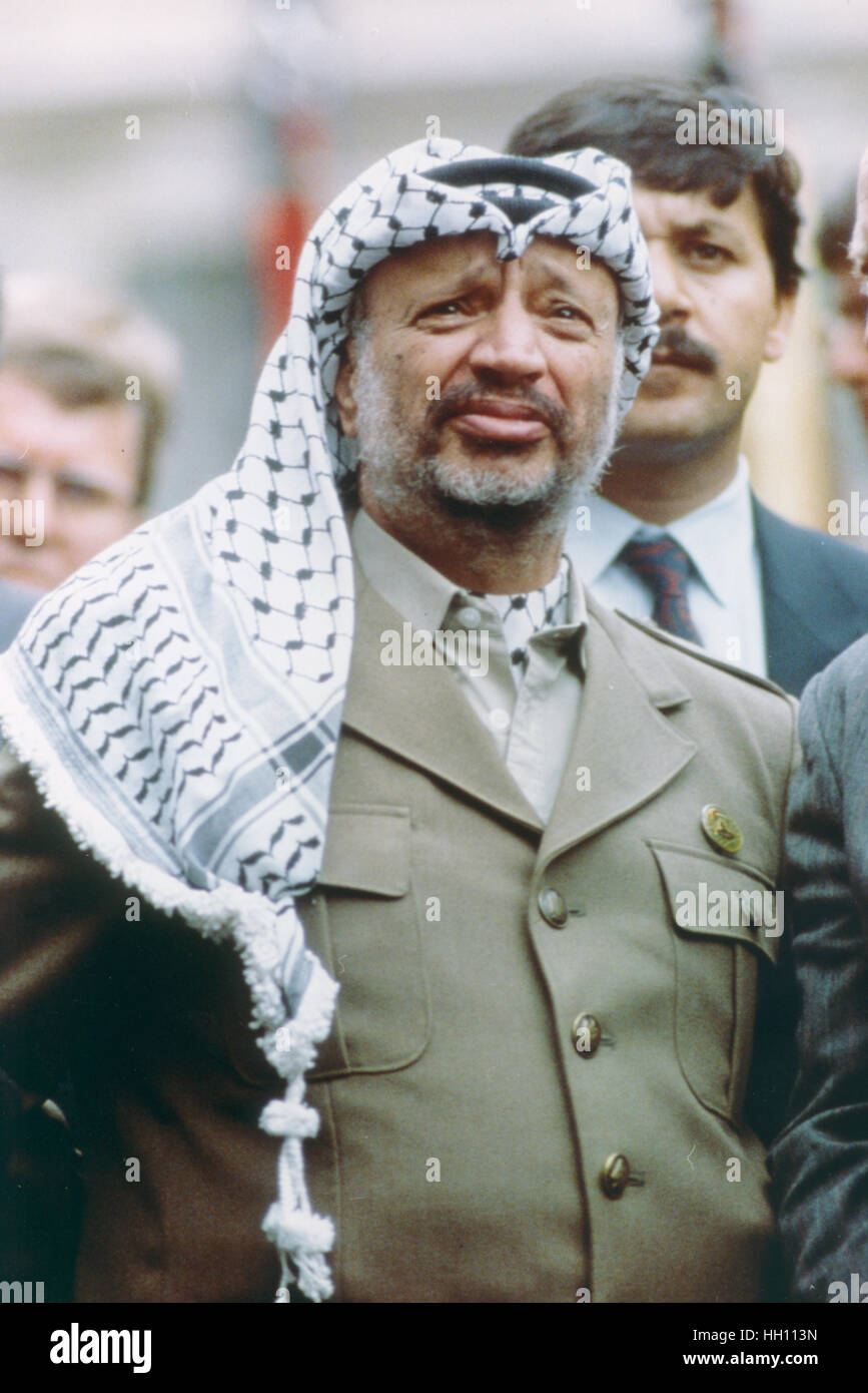 YASSER ARAFAT political leader of the Palestinian organization PLO at ...