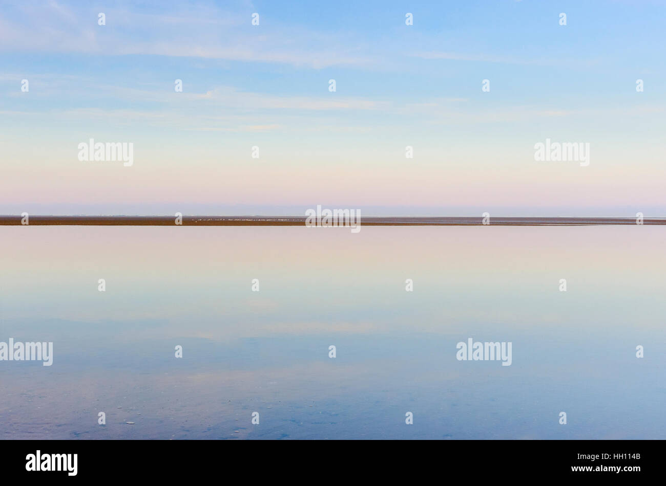 Holy Island, Northumberland, Goswick Sands, from Lindisfarne Causeway ...