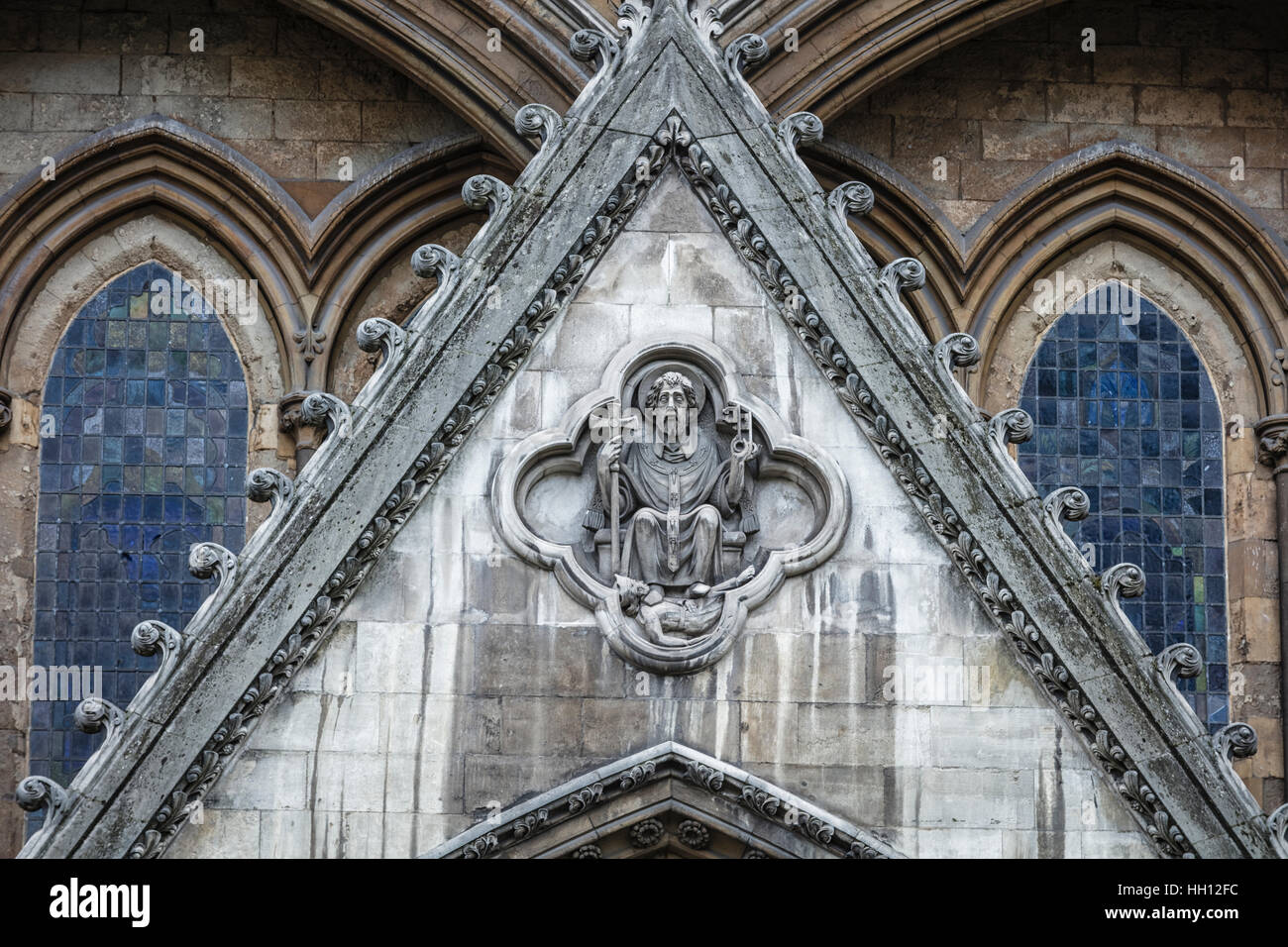Close up of detail of the outside of Westminster Abbey in London Stock ...