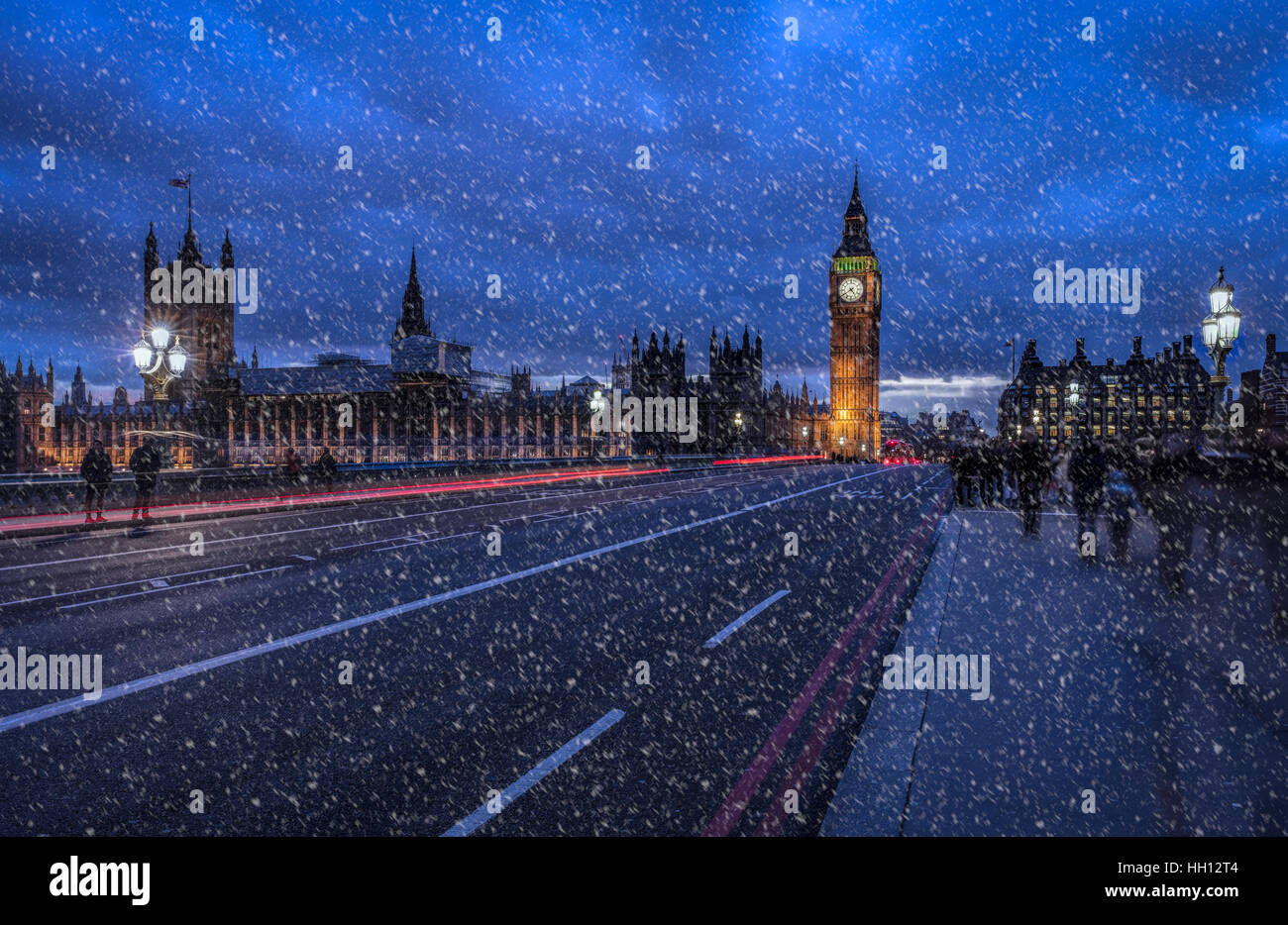 Parliament westminster bridge snowing hi-res stock photography and ...