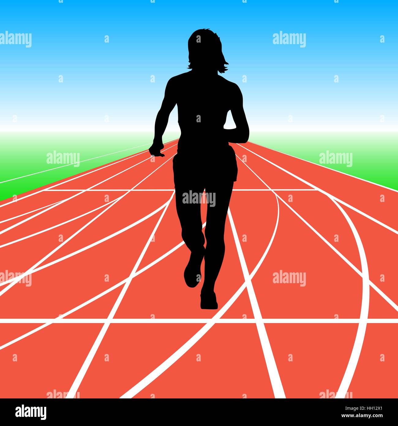 Women marathon winner finish vector hi-res stock photography and images ...