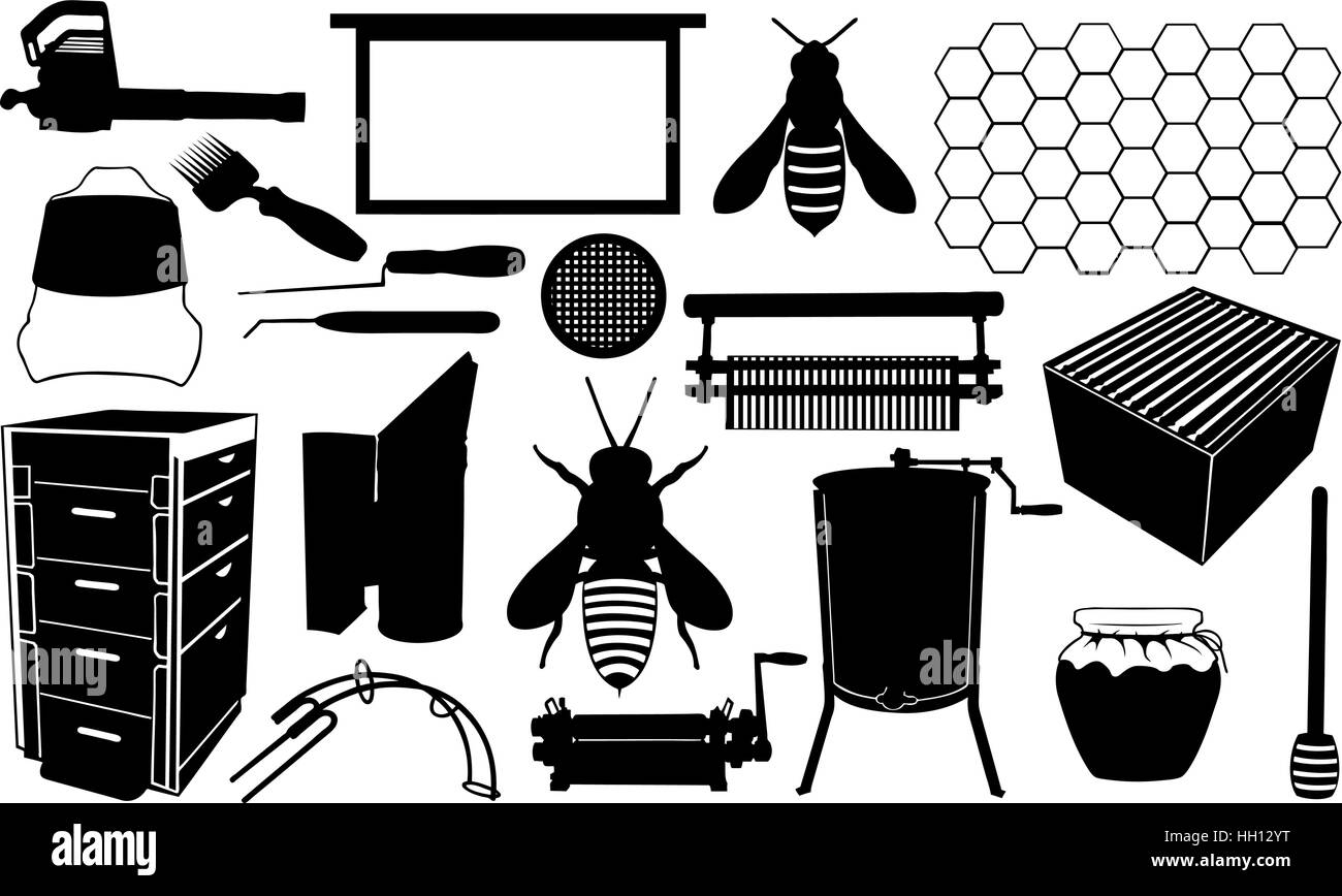 set of beekeeping elements Stock Vector Image & Art - Alamy