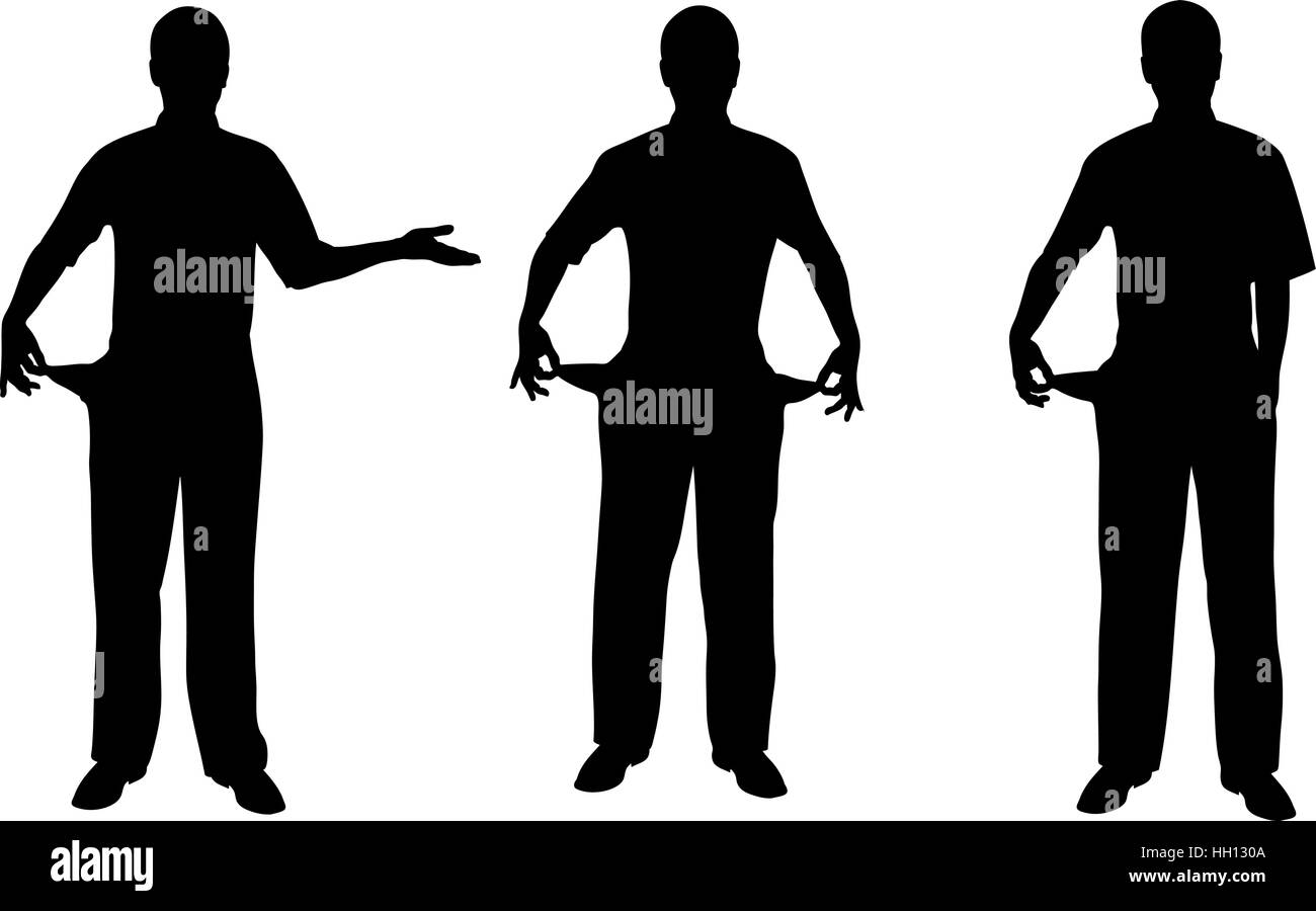 Empty pockets man Stock Vector Images - Alamy