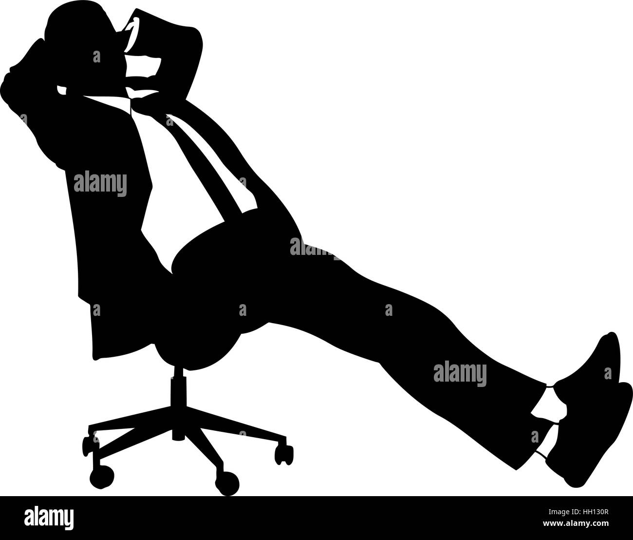 Vector illustration businessman sitting Black and White Stock Photos ...