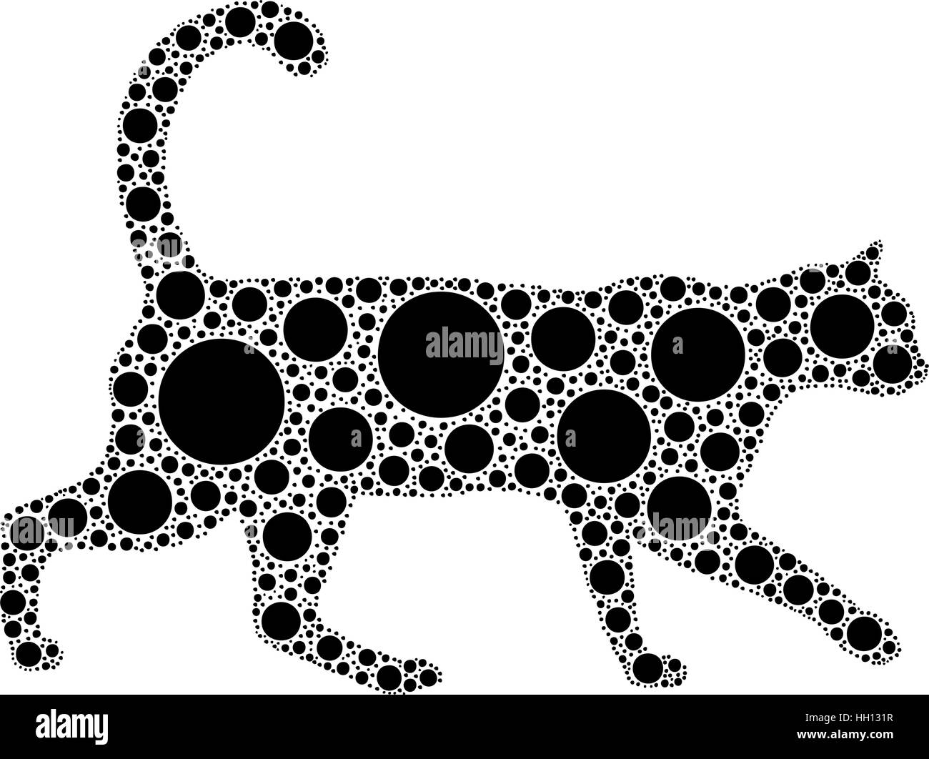 dotted cat illustration isolated Stock Vector Image & Art - Alamy
