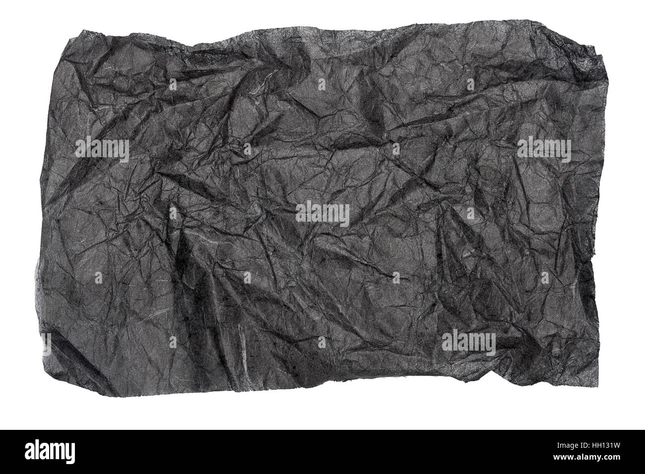 Black crumpled paper isolated on white background Stock Photo - Alamy