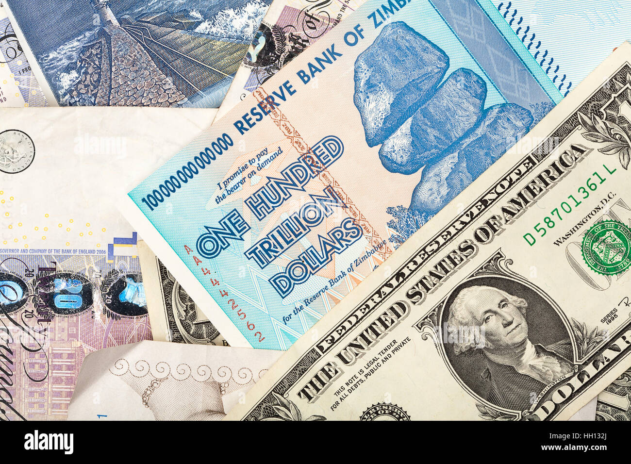 Money background with US dollars, British pounds, Lithuanian litas and ...