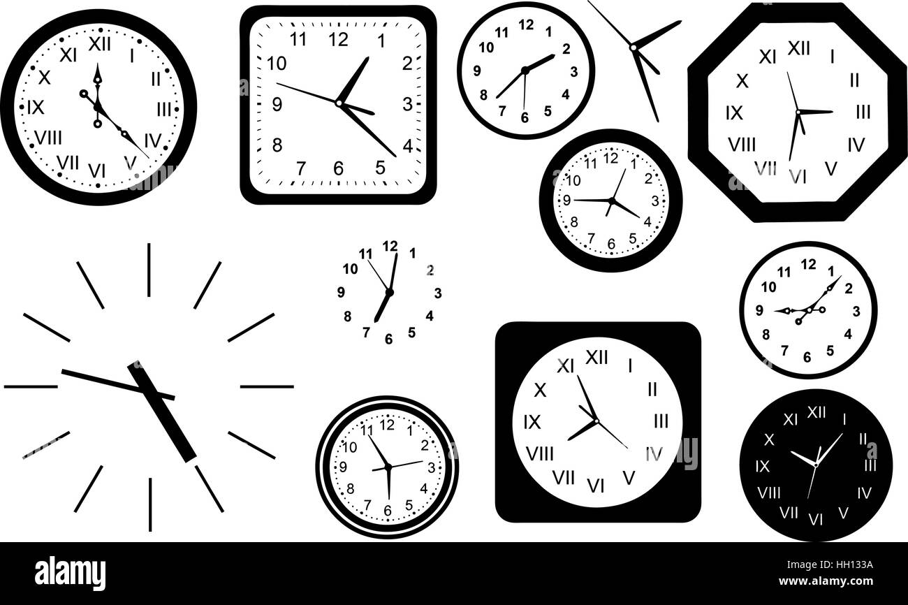 Different Types Of Clocks Isolated Stock Vector Image Art Alamy