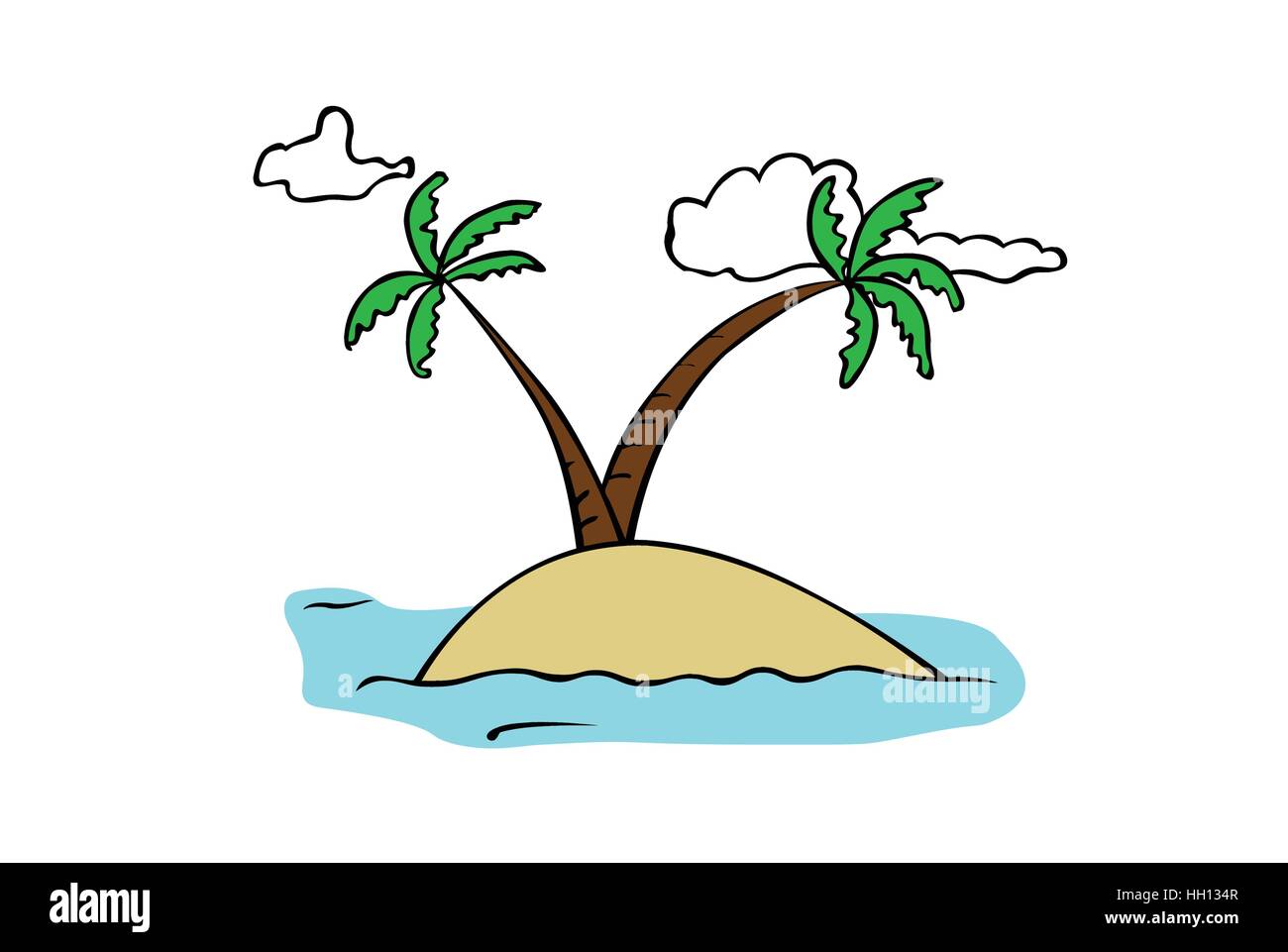 Small island with sand Stock Vector Images - Alamy