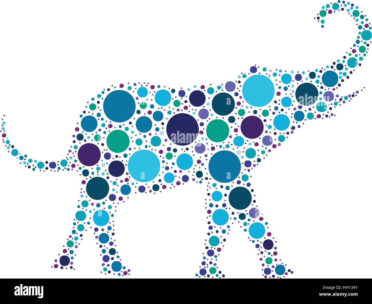 dotted elephant silhouette Stock Vector Image & Art - Alamy