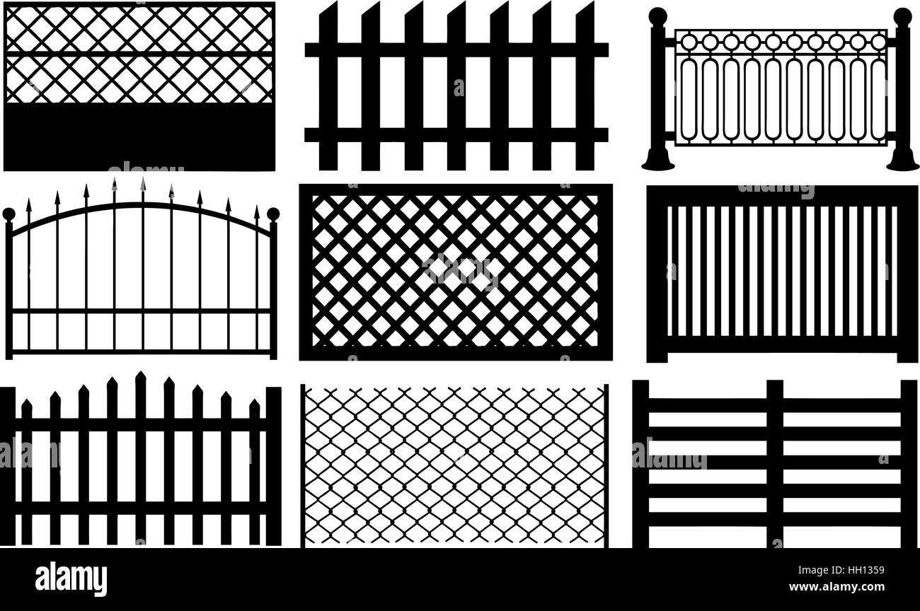 Black fence railing Stock Vector Images - Alamy