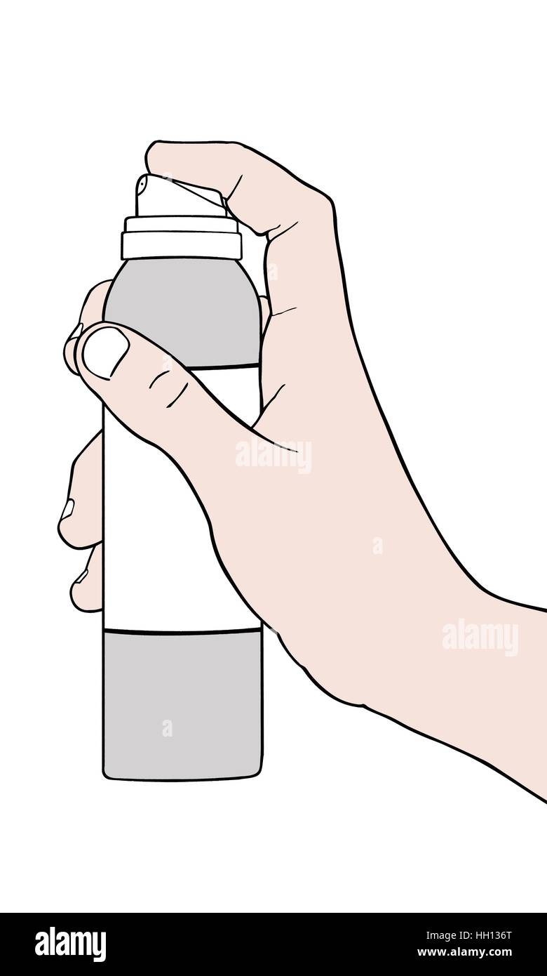 illustration of hand with spray Stock Vector Image & Art - Alamy