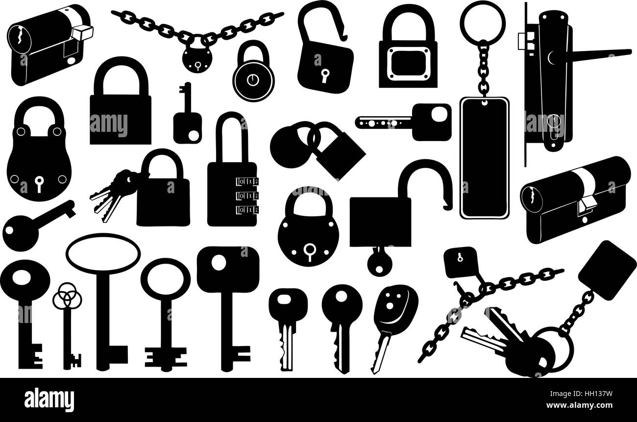 set of keys and locks isolated Stock Vector Image & Art - Alamy