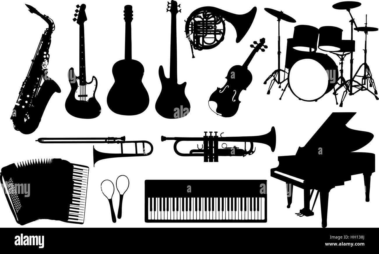 set of different music instruments Stock Vector Image & Art - Alamy