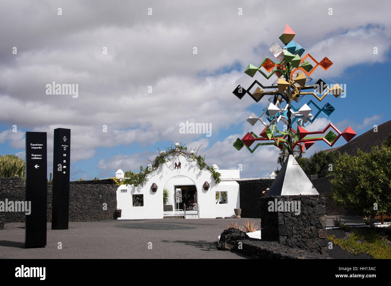 Entrance to Caesar Manrique Foundation, Tahiche, Lanzarote Stock Photo ...