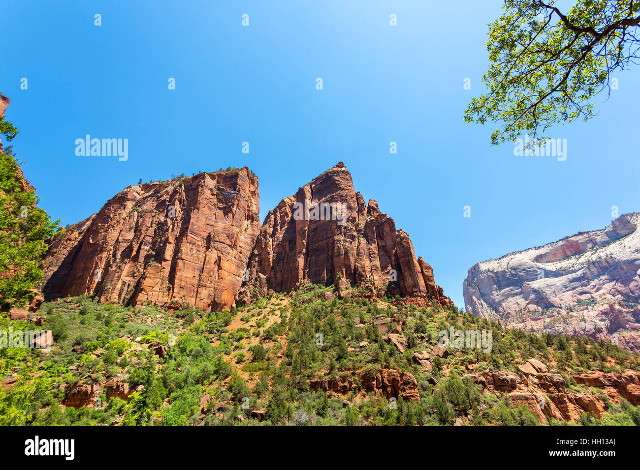 Red rocks nature landscape against blue sky Stock Photo - Alamy