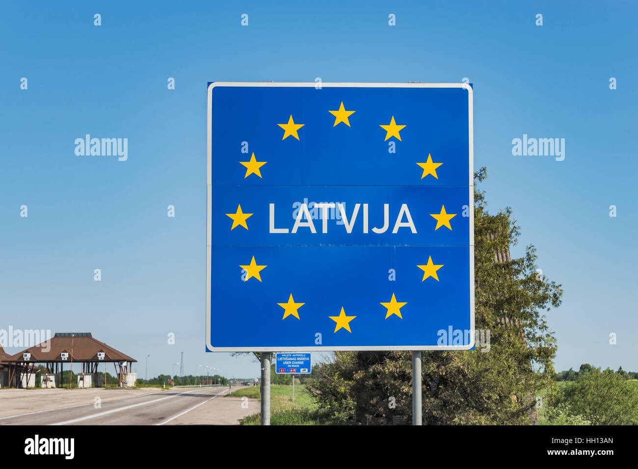 Border to the Baltic State of Latvia (Latvija), European Union, Baltic ...