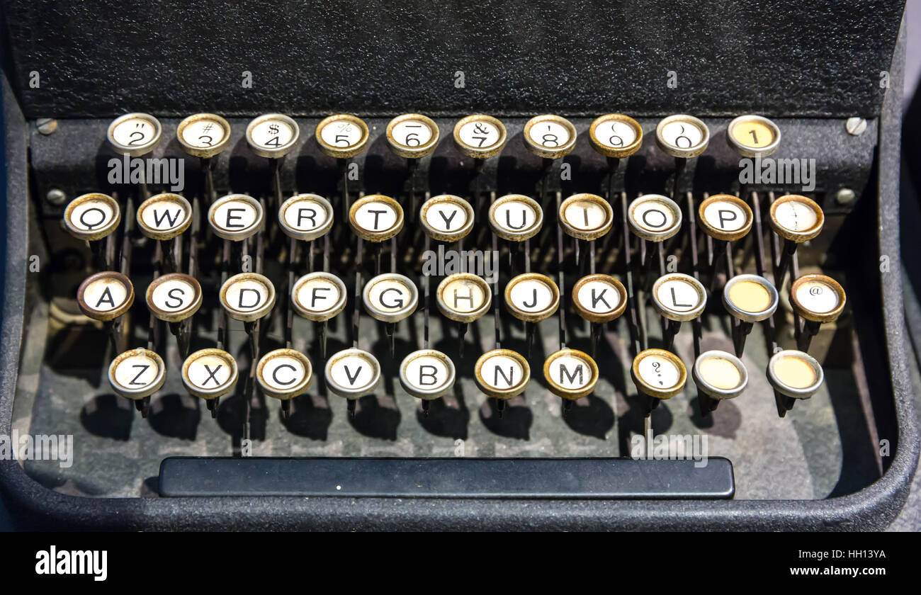 Old keyboard in computer museum Stock Photo - Alamy