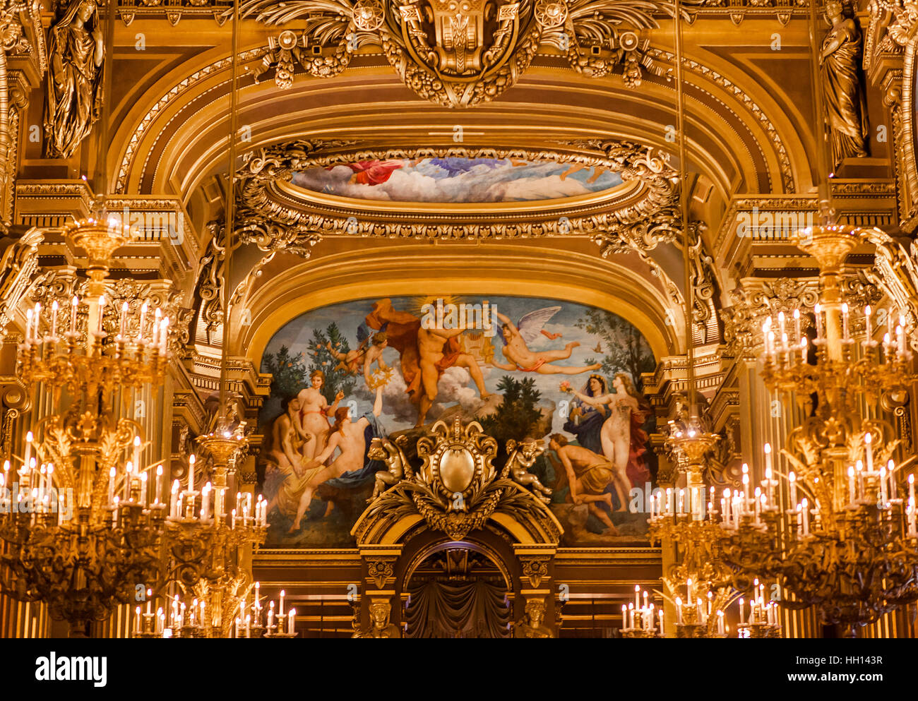 PARIS DECEMBER 22 , An interior view of Opera de Paris, Palais Garnier ...