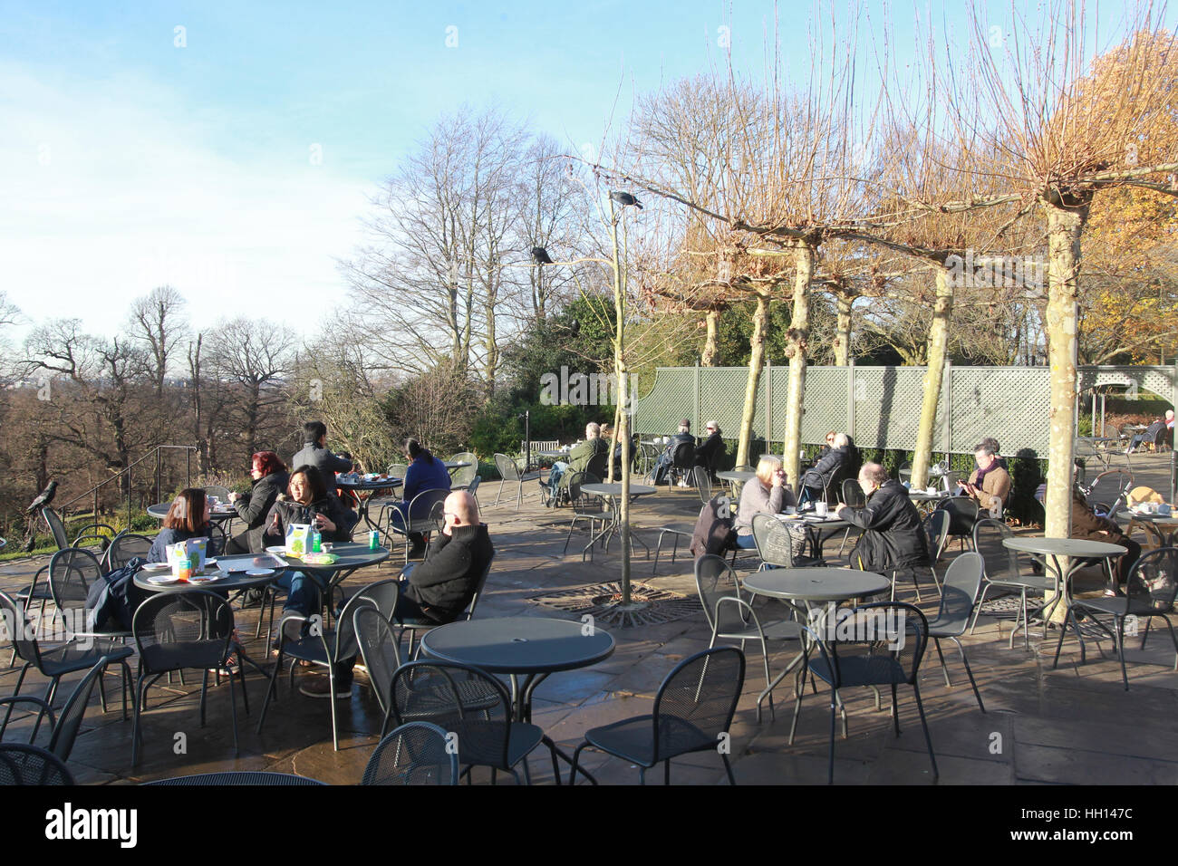The General Public sit out on the cafe terrace outside Petersham Lodge ...