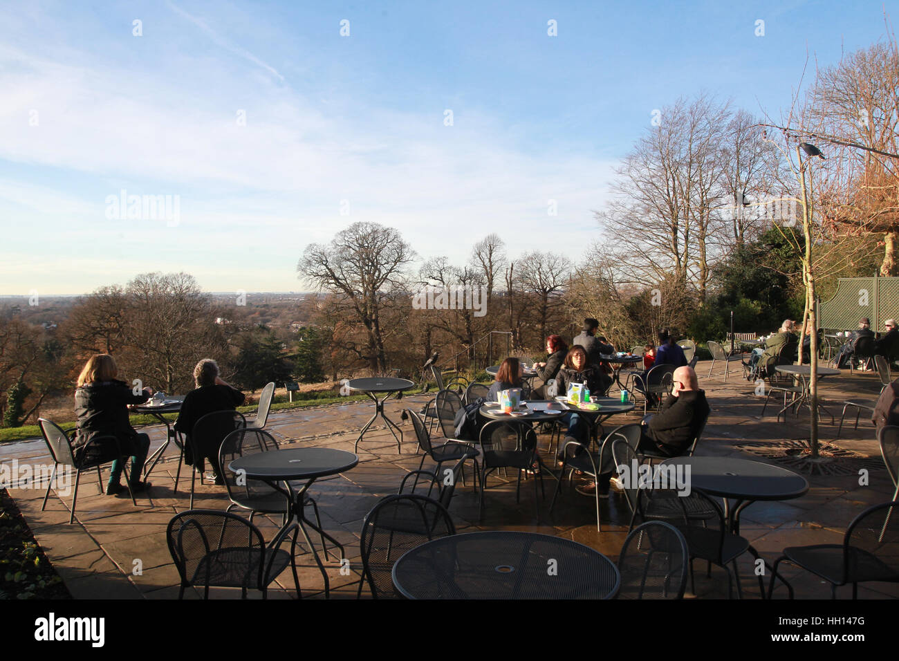 The General Public sit out on the cafe terrace outside Petersham Lodge ...