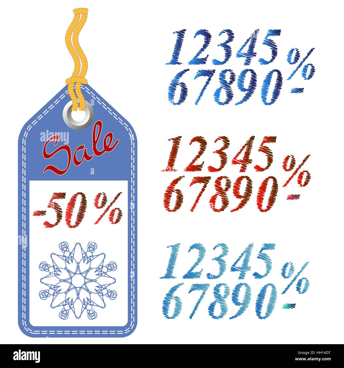 Winter Sale Sticker with Rope Stock Vector Image & Art - Alamy