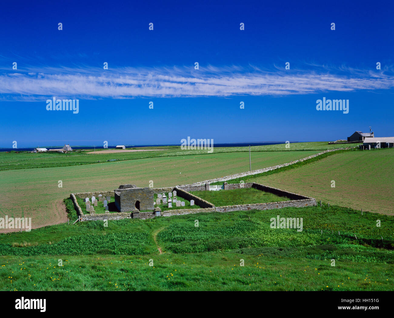 St Mary's Chapel, Wyre, Orkney: view ESE of C12th Romanesque chapel ...
