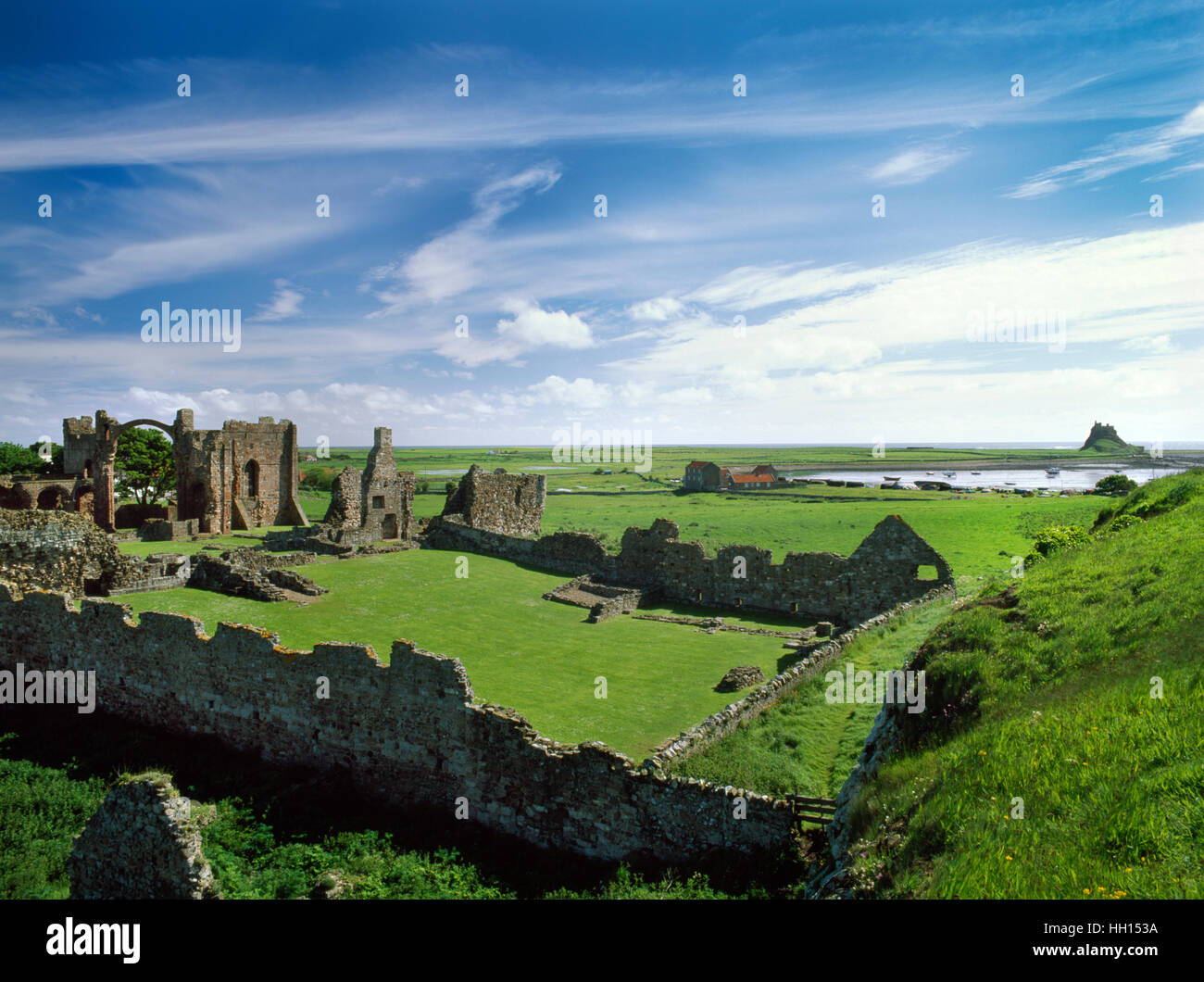 Lindisfarne Priory & Castle, Holy Island, Northumberland: view ENE ...