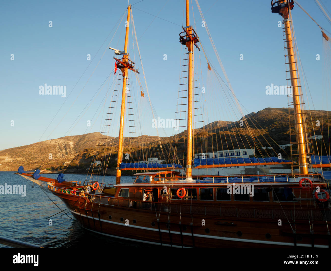 Evening light, the harbour, Mandraki, Nysiros, Greece Stock Photo - Alamy