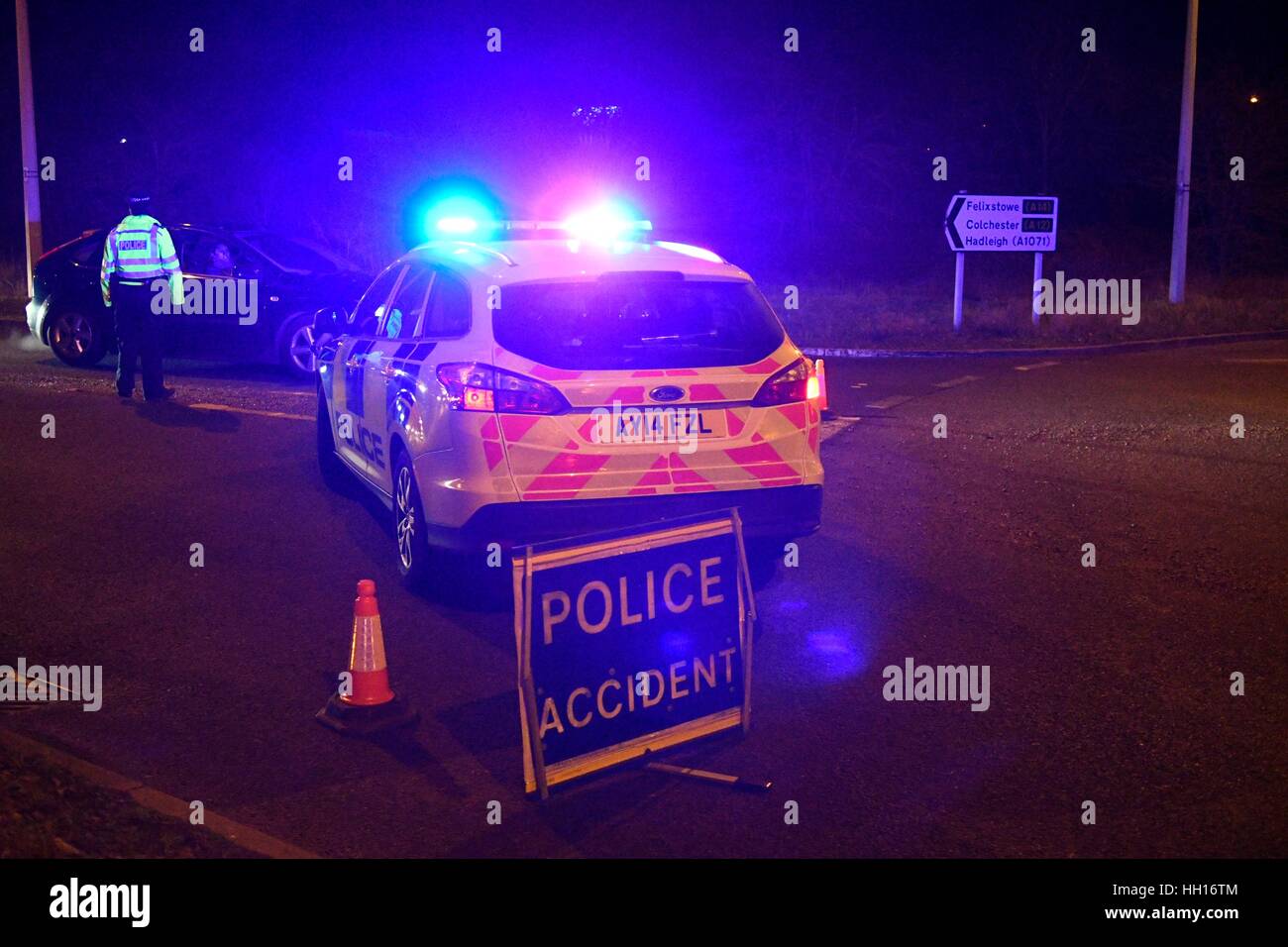Ipswich, Suffolk. The A14 Eastbound, which was closed following the ...
