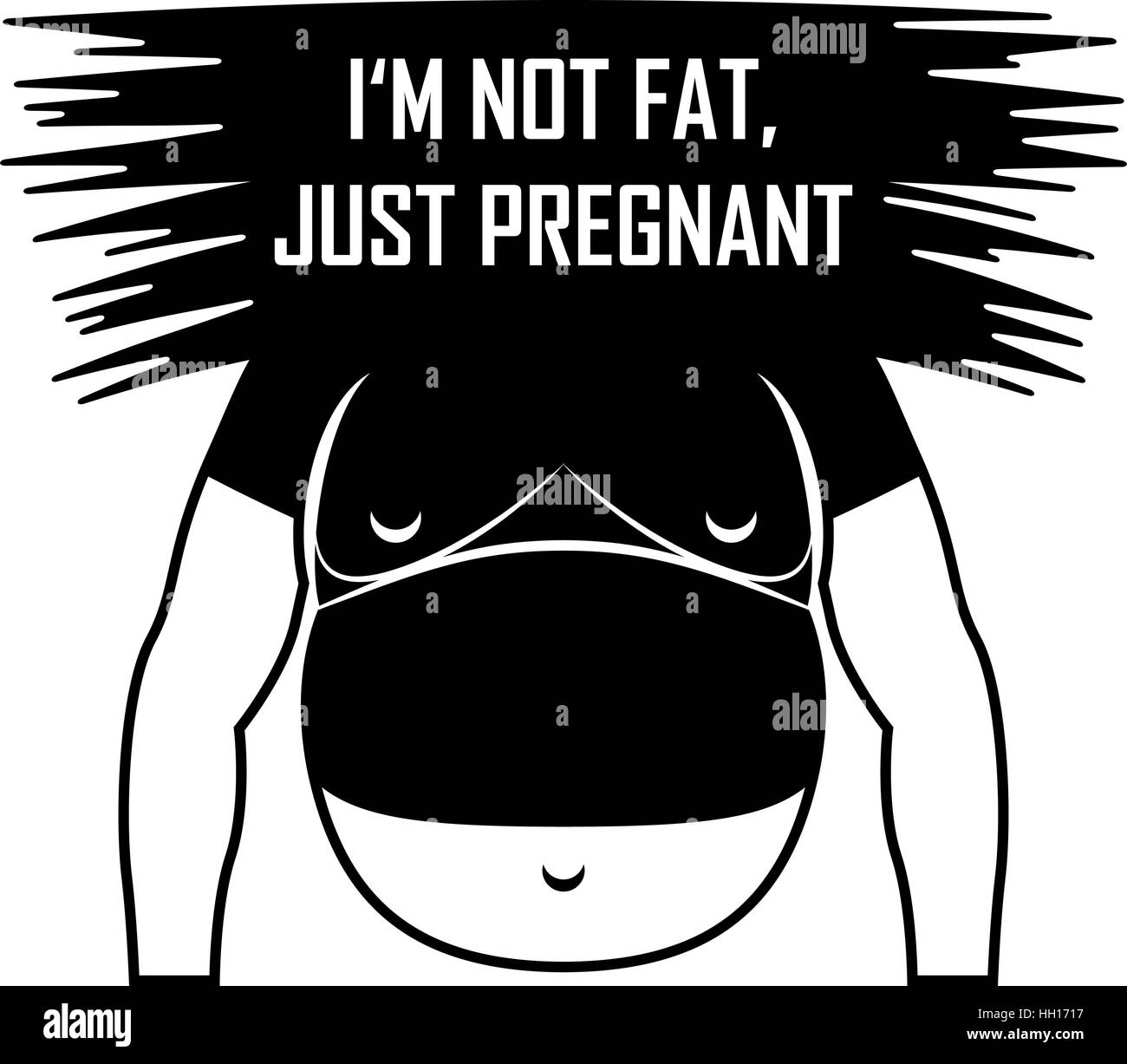 Illustration Not fat, just pregnant for creative use in graphic design ...