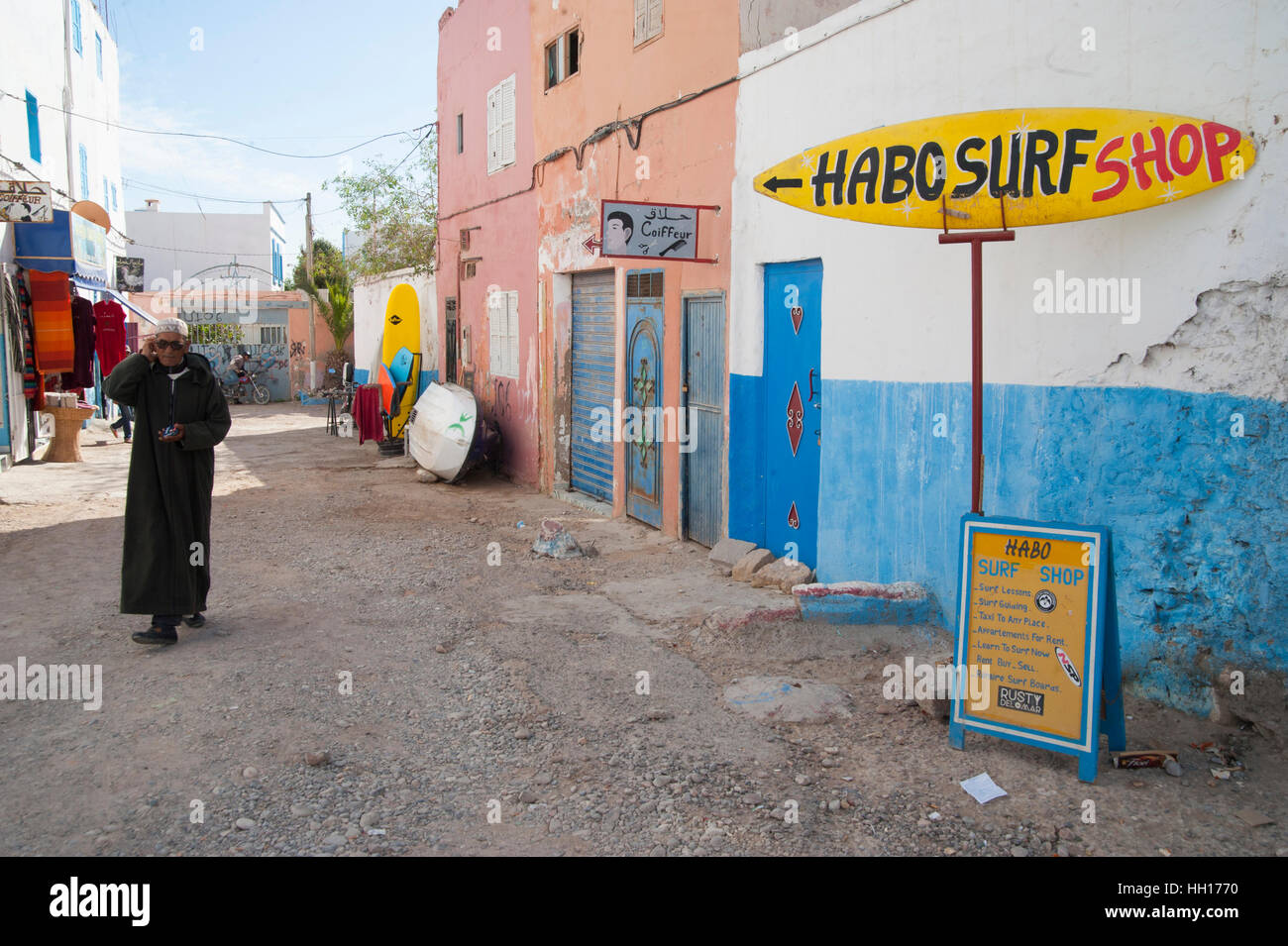 Street in Taghazout. Morocco Stock Photo - Alamy