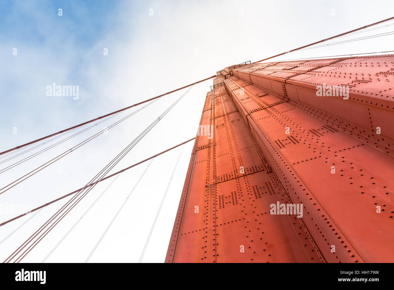 Golden Gate Bridge arch closeup bottom view Stock Photo - Alamy