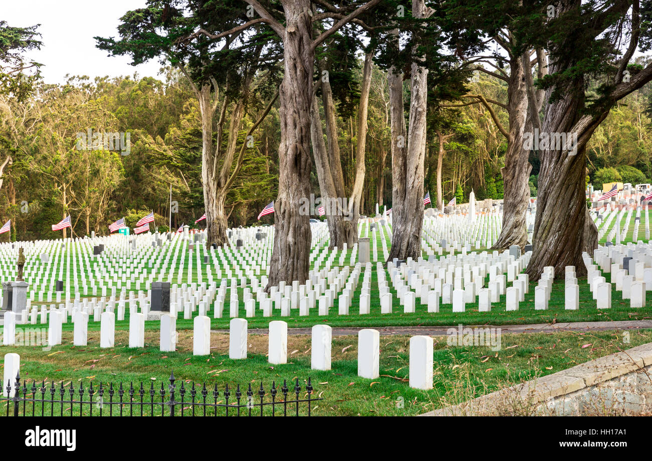 Gravestones on usa national cemetery Stock Photo - Alamy