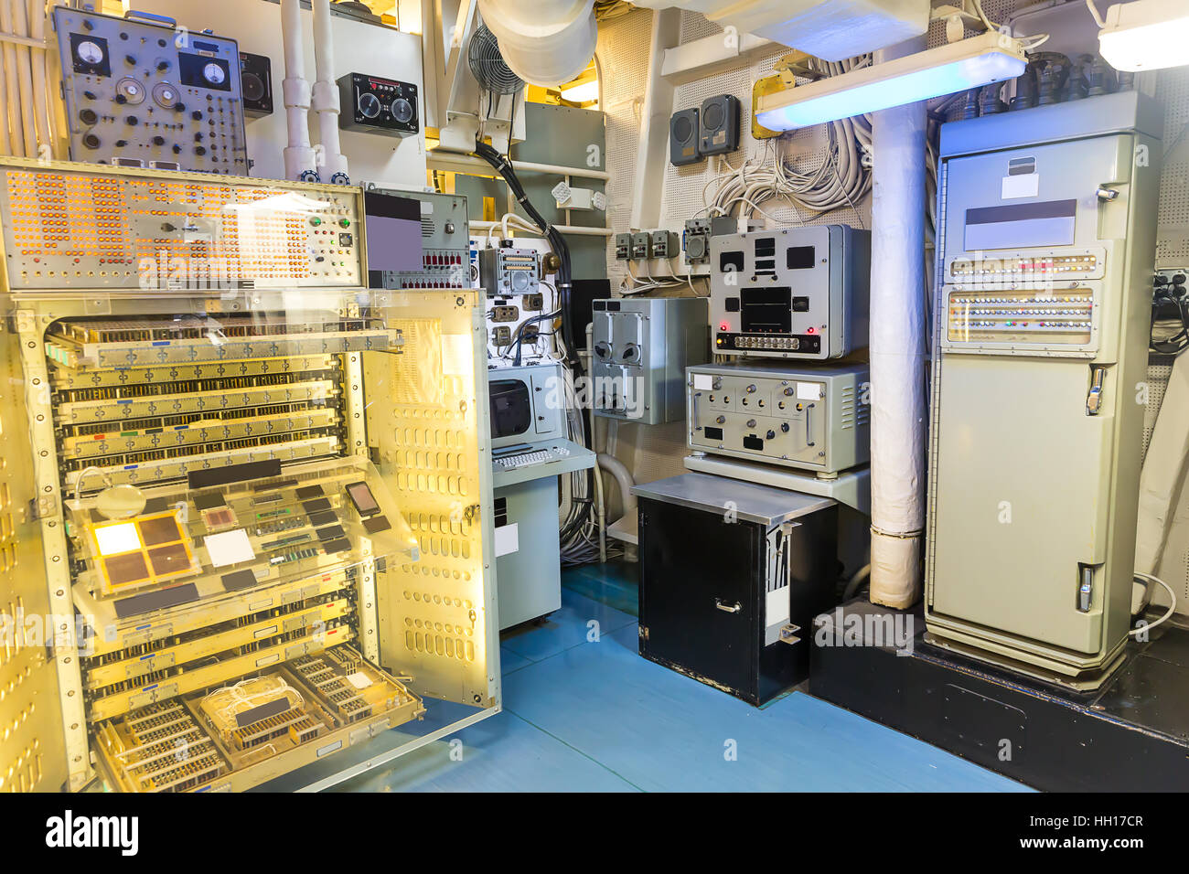 Military ship electric control panel Stock Photo - Alamy