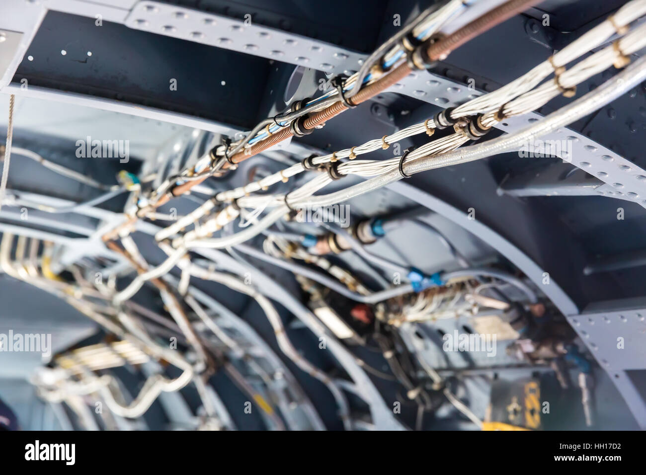 Military helicopter wiring Stock Photo - Alamy