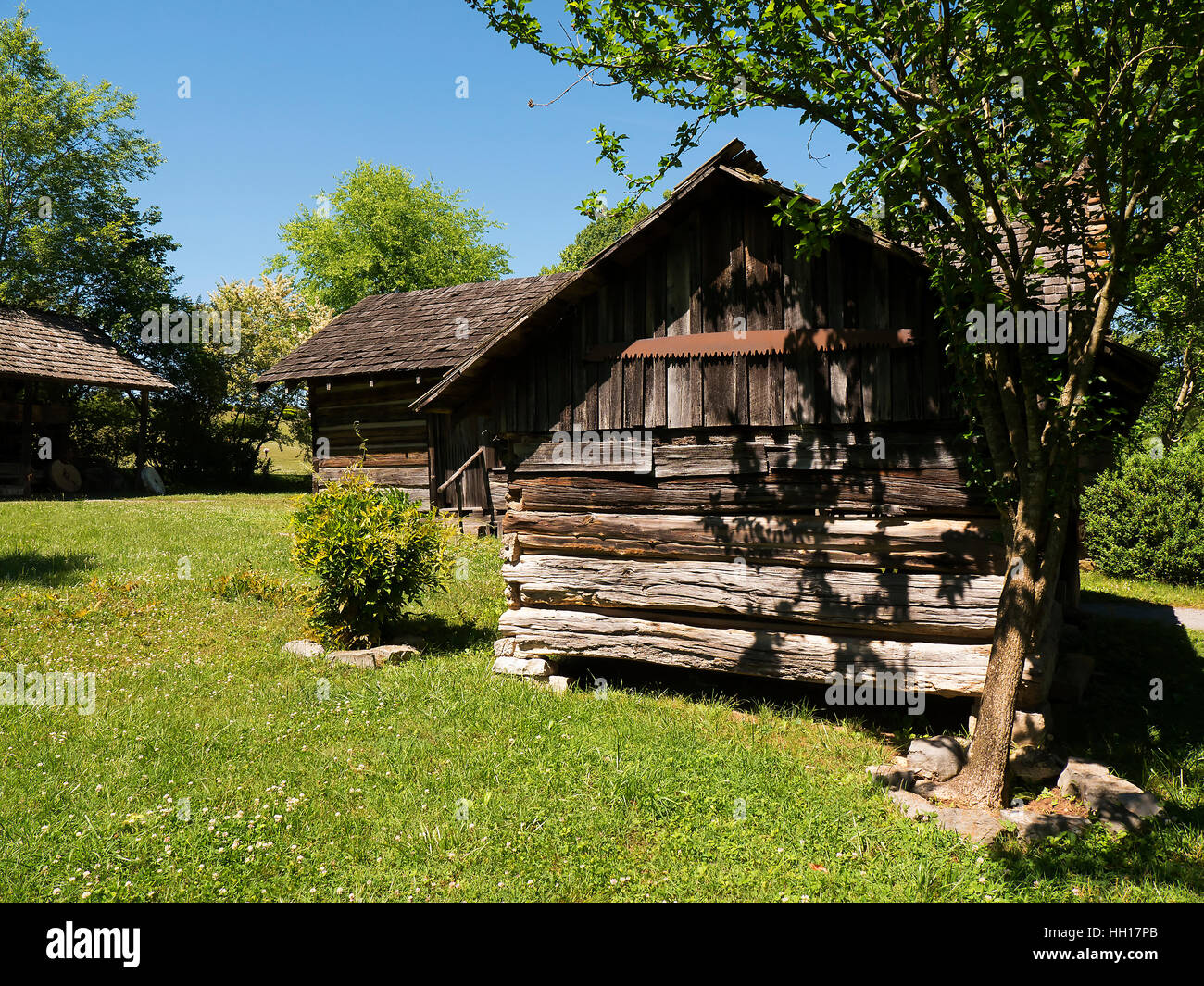 Artifacts and buildings at the Museum of Appalachia in Clinton ...
