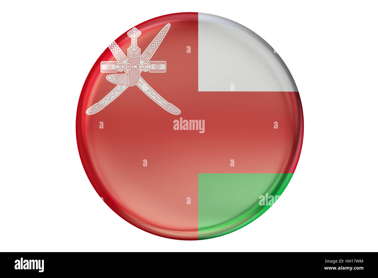 Badge with flag of Oman, 3D rendering isolated on white background ...