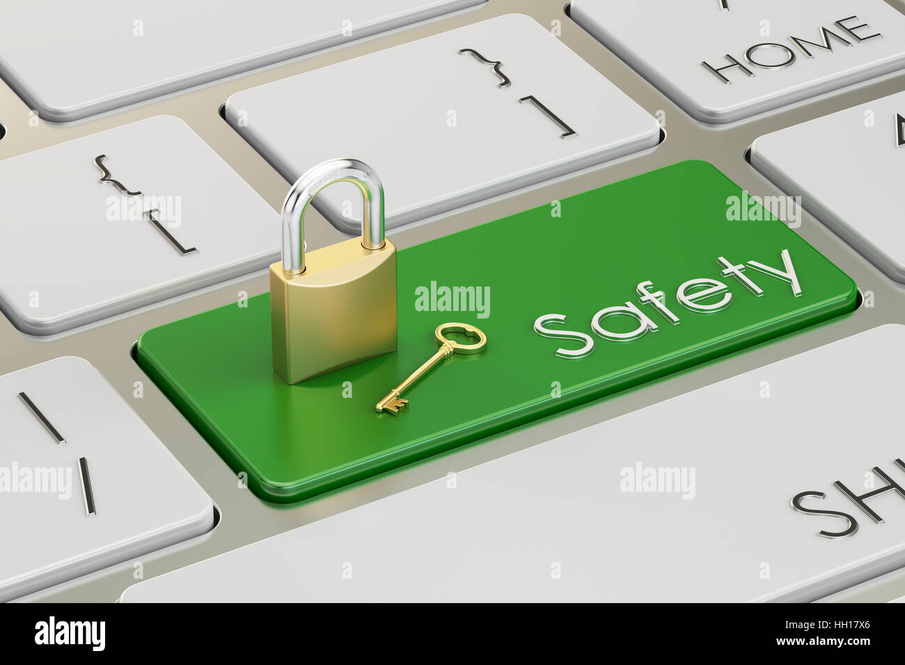 Safety keyboard button, 3D rendering Stock Photo - Alamy