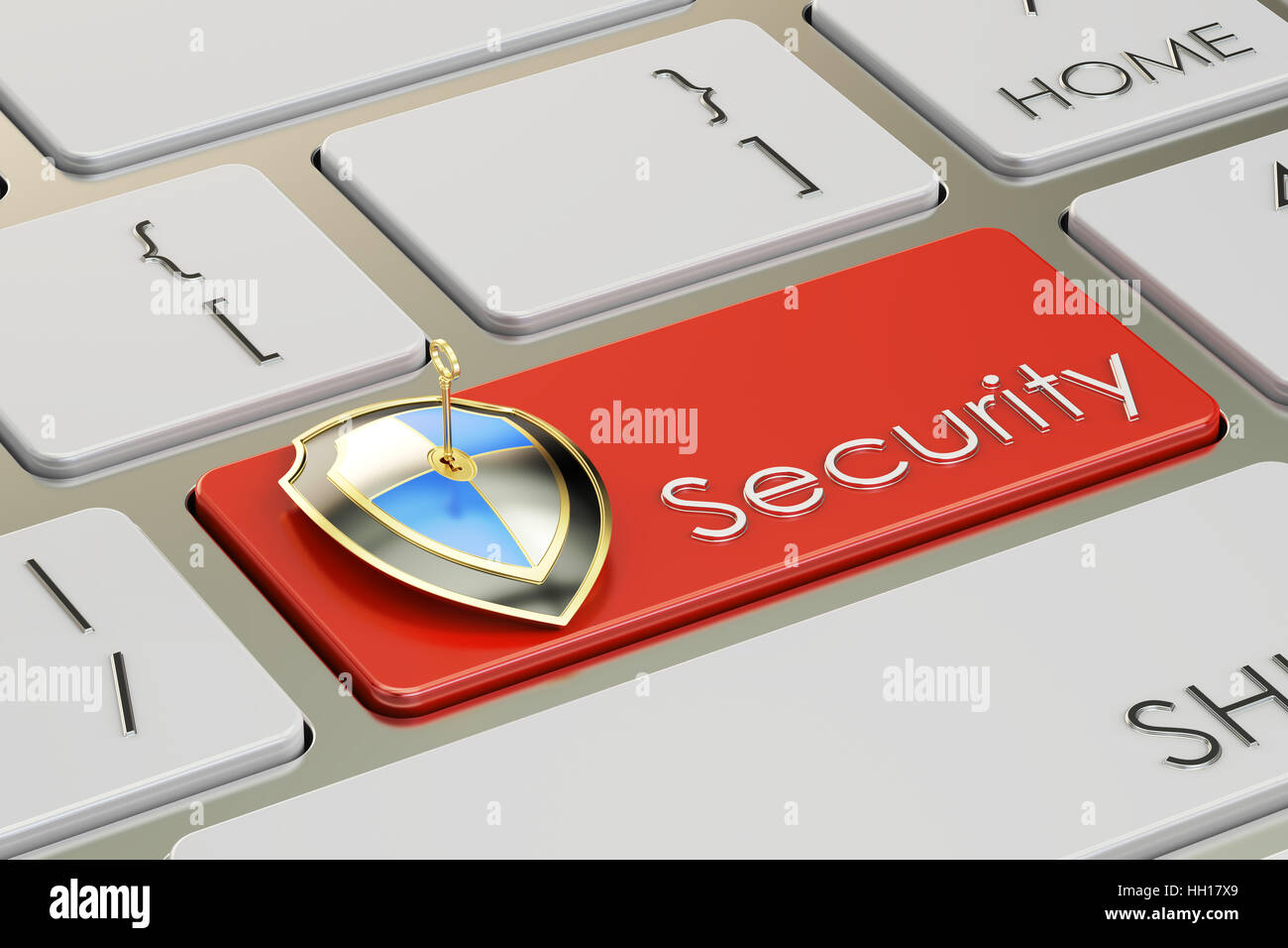 Security keyboard button, 3D rendering Stock Photo - Alamy