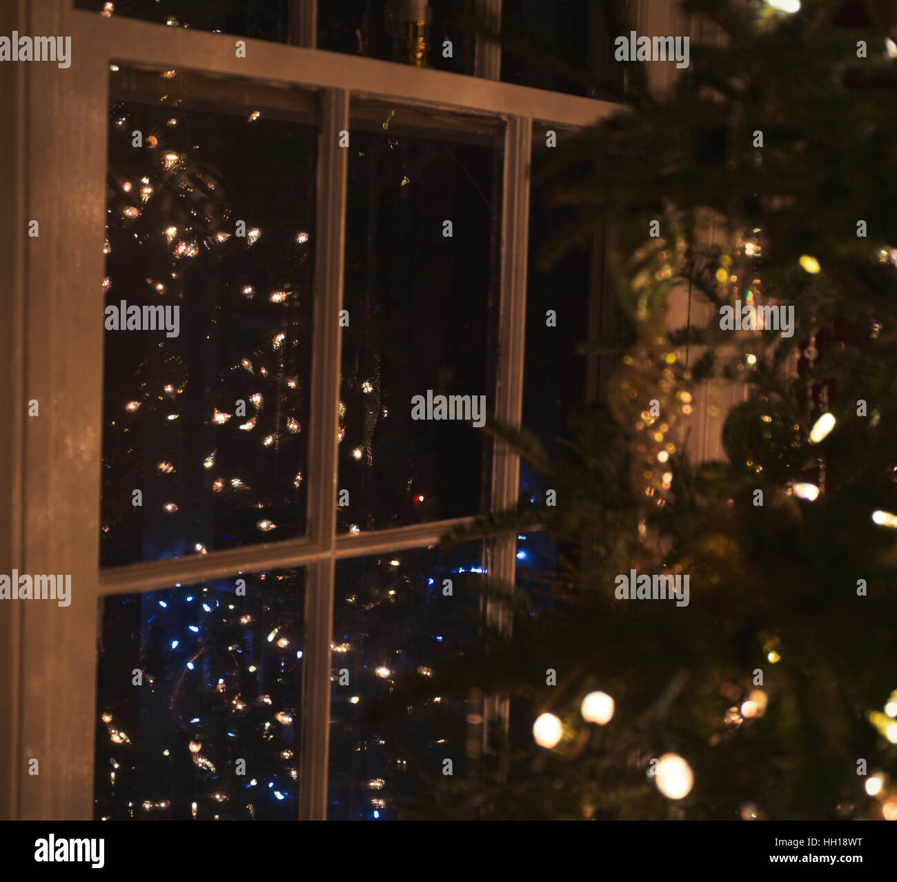 Christmas tree reflected in windows hi-res stock photography and images ...