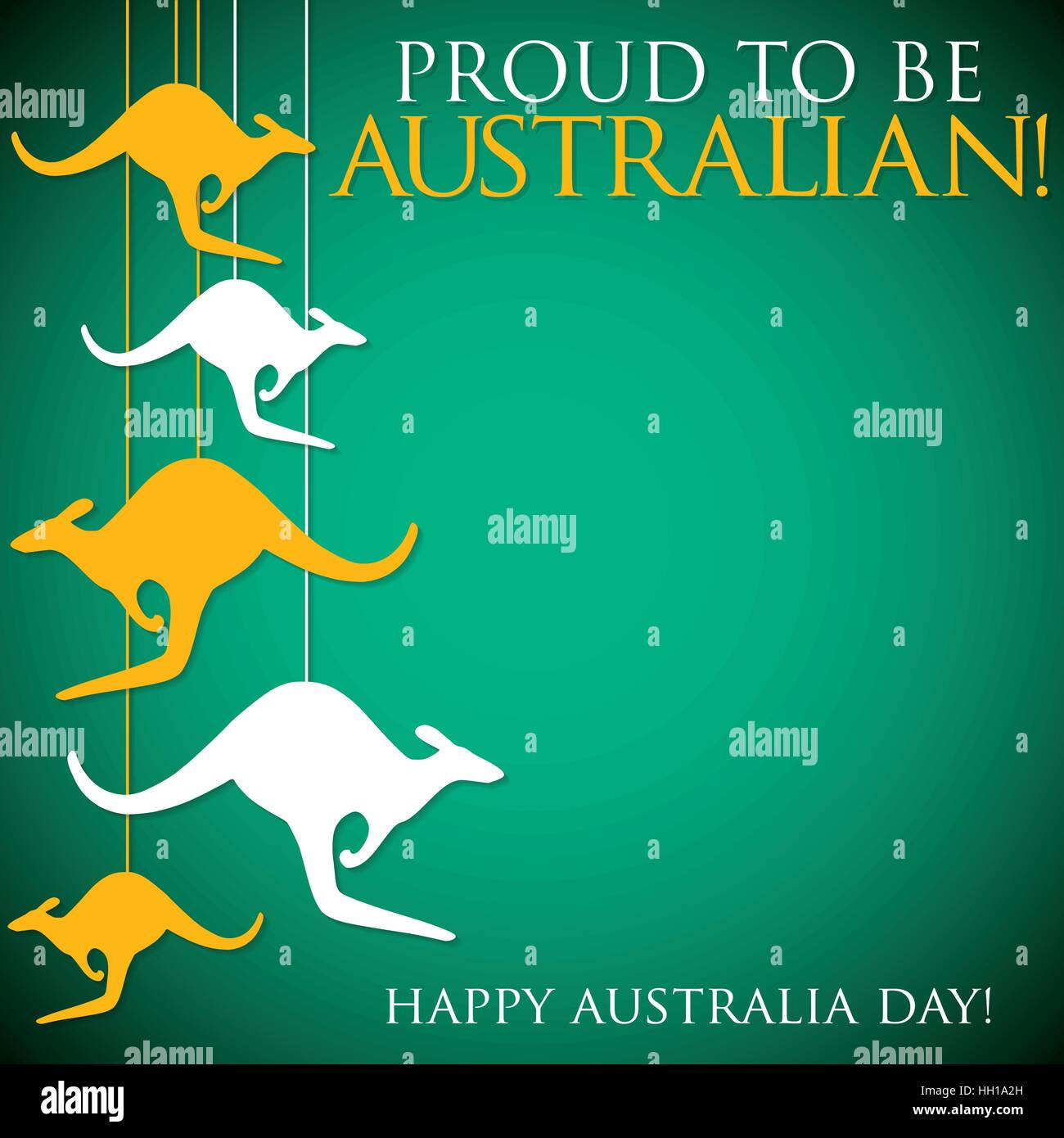 Hanging kangaroo Australia Day card in vector format Stock Vector Image ...