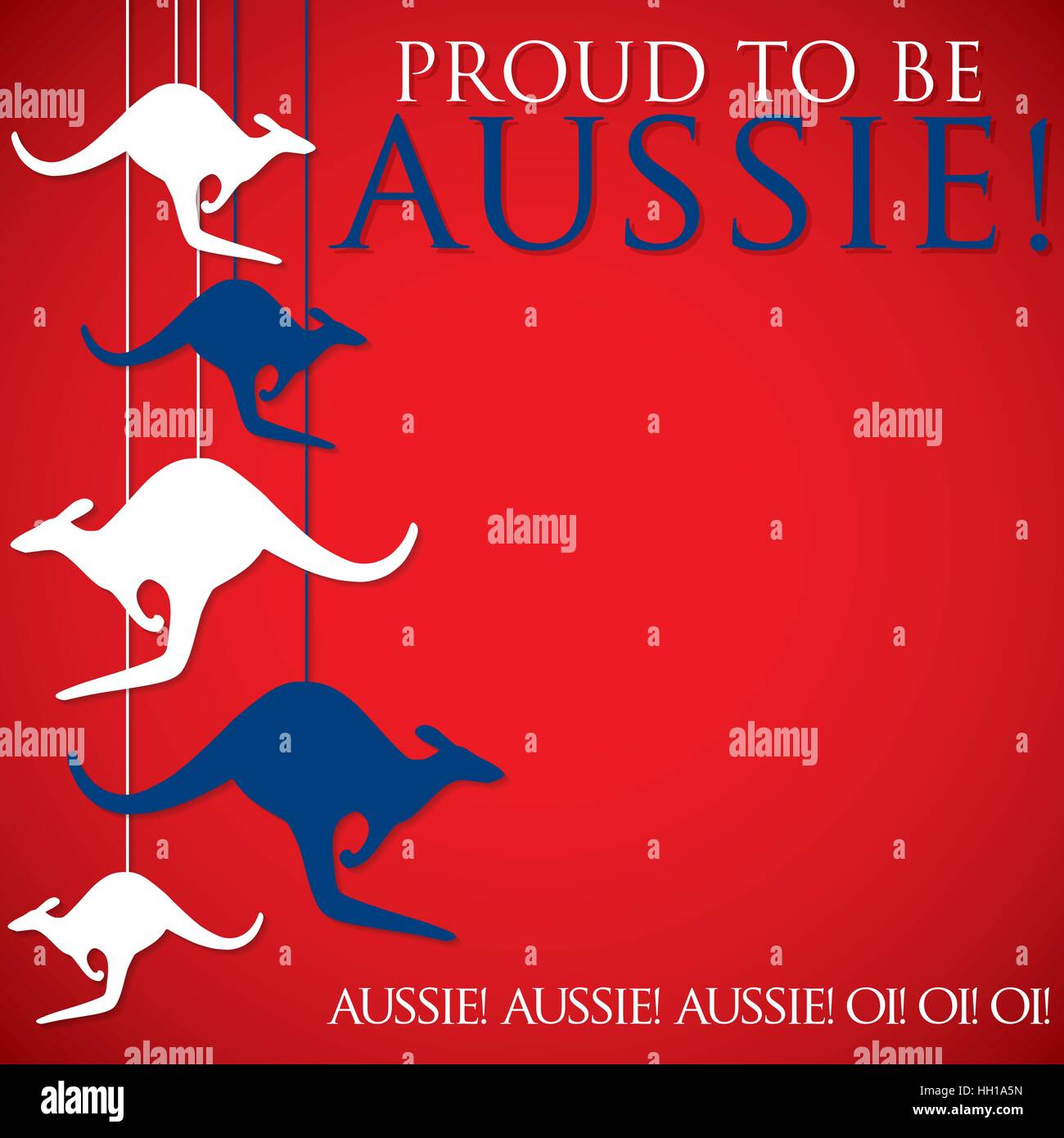 Hanging kangaroo Australia Day card in vector format Stock Vector Image ...