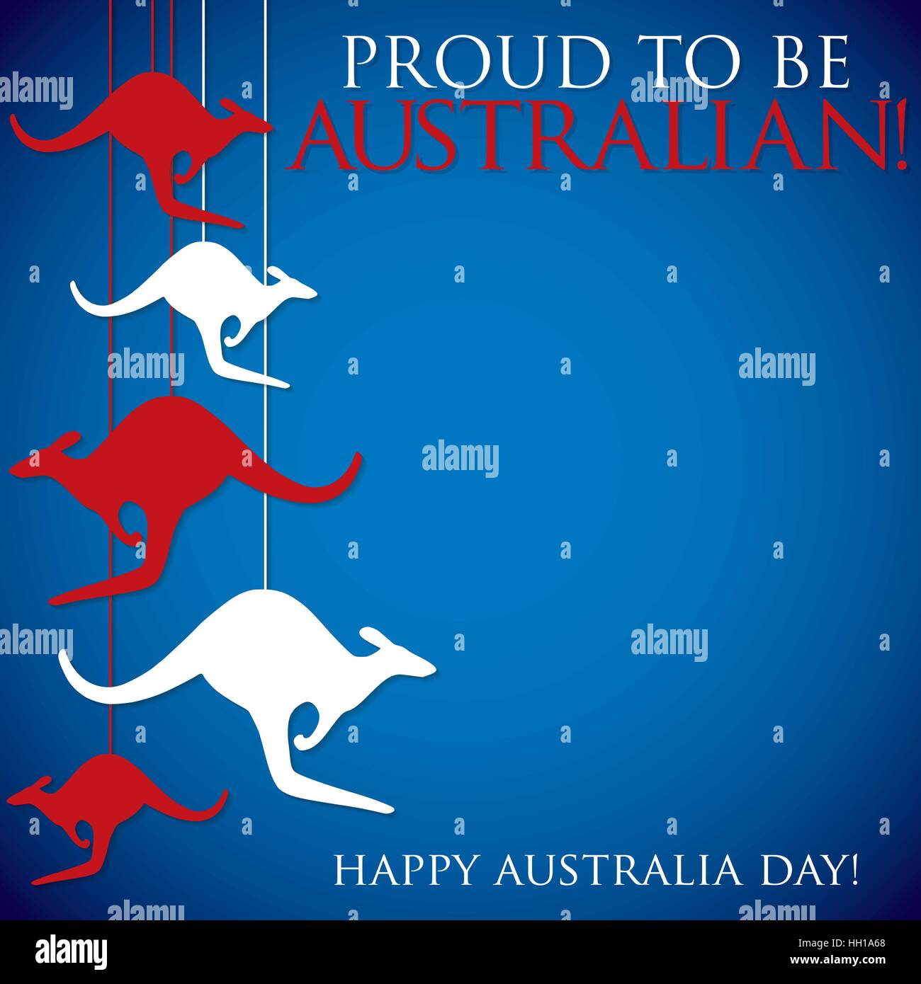 Hanging kangaroo Australia Day card in vector format Stock Vector Image ...