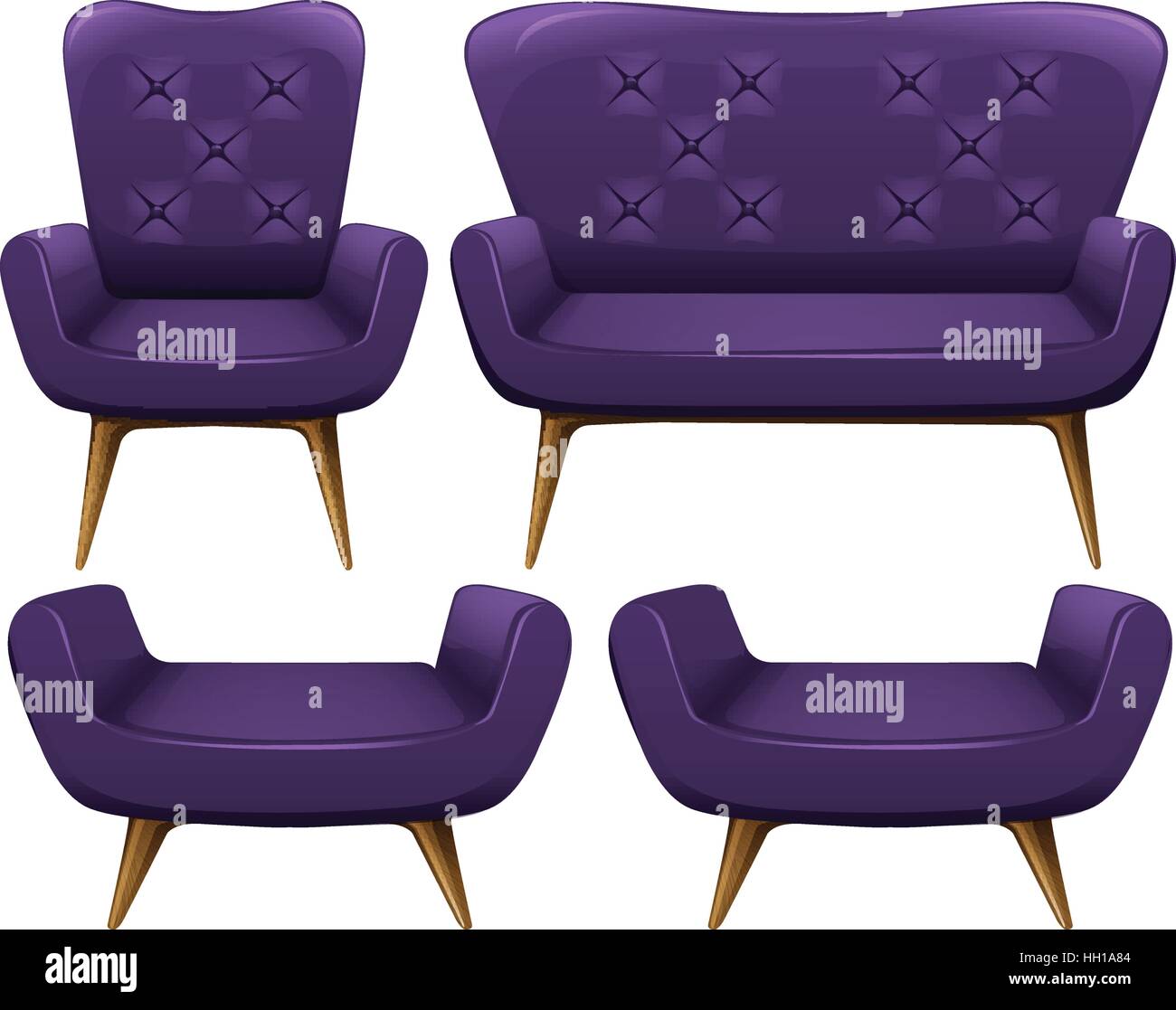 Leather sofa in interior Stock Vector Images - Alamy