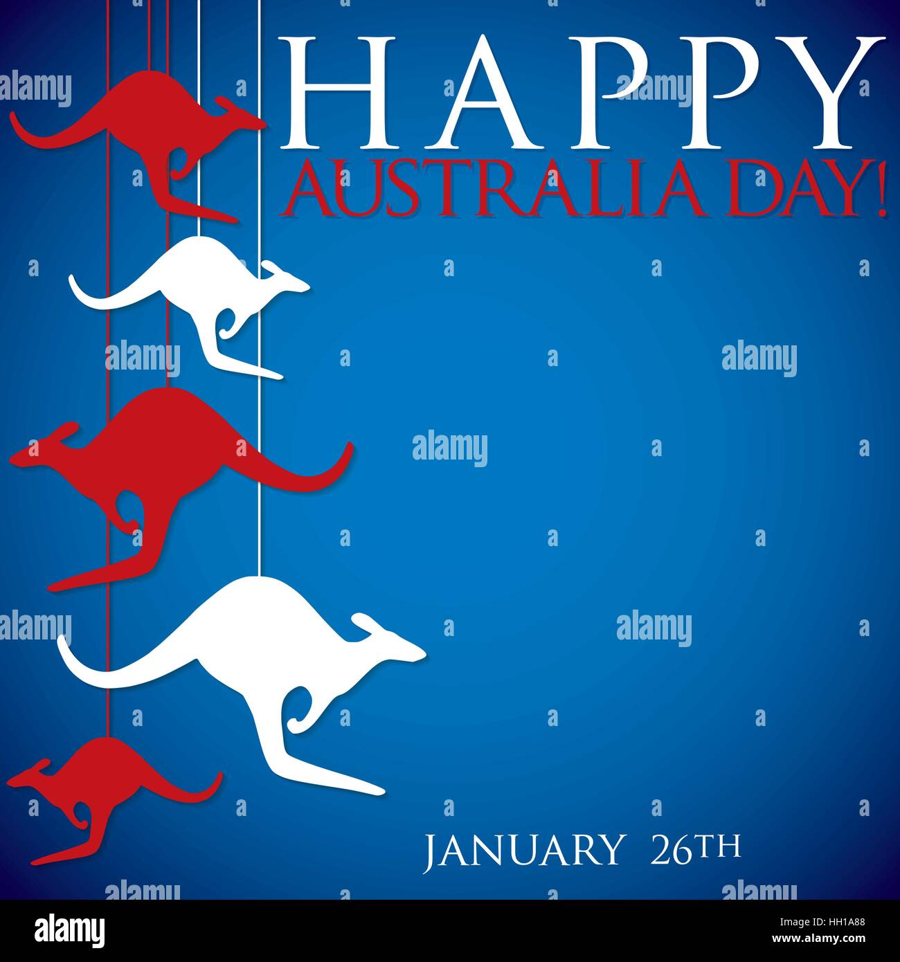 Hanging kangaroo Australia Day card in vector format Stock Vector Image ...
