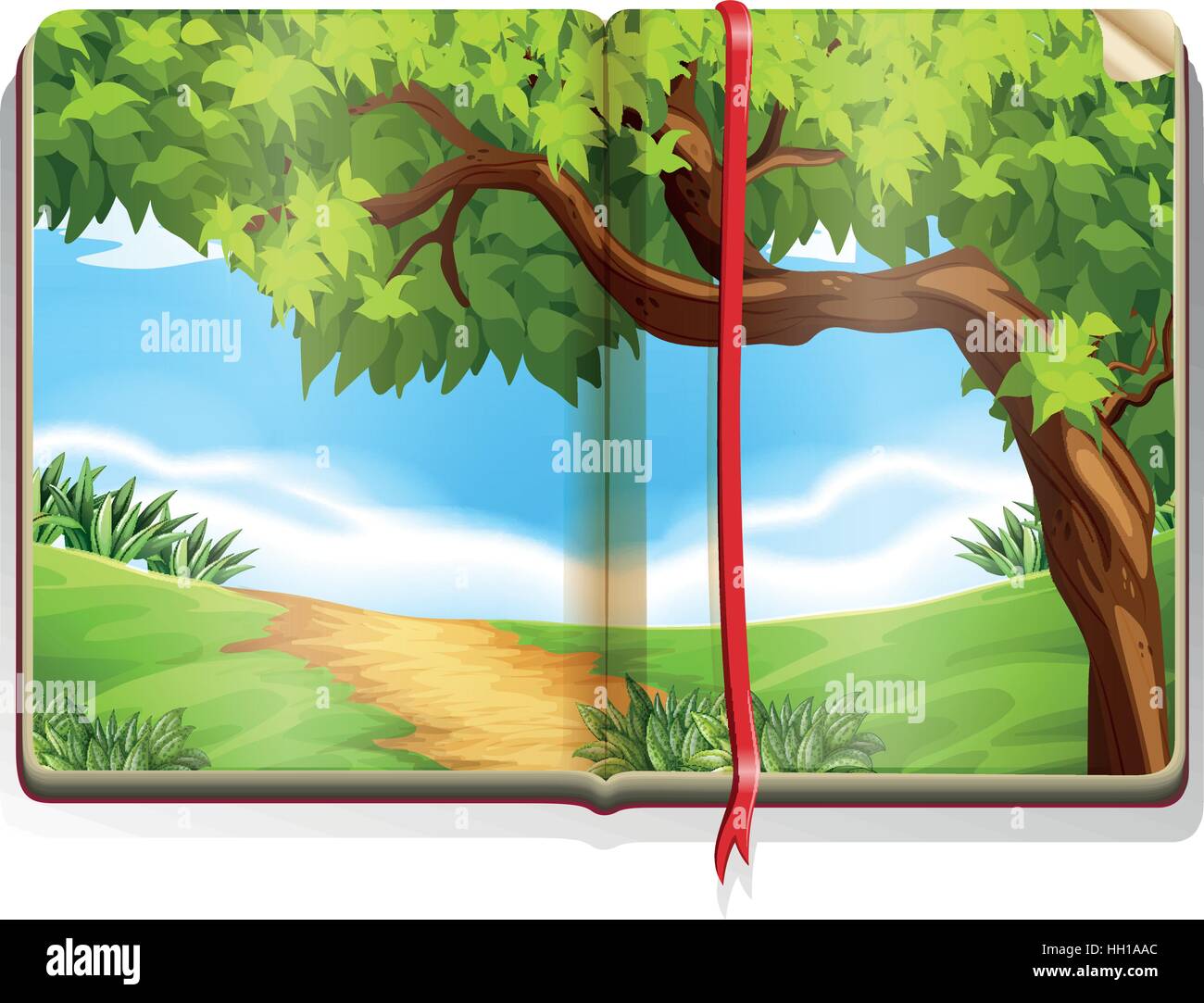 Book with countryside scene illustration Stock Vector Image & Art - Alamy