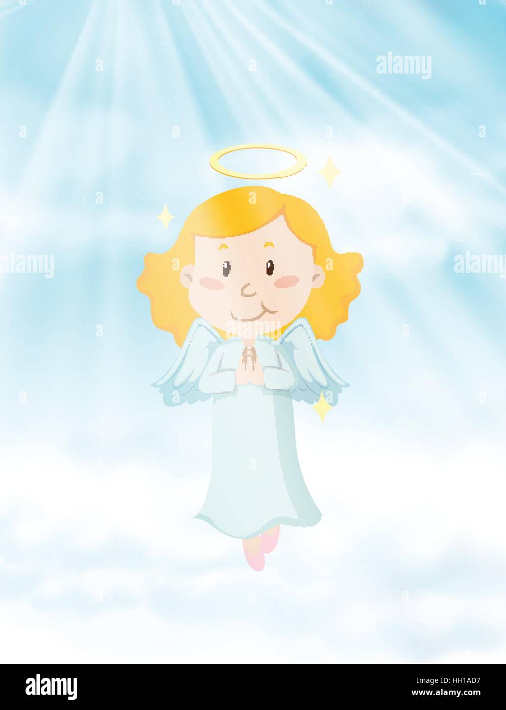 Angel flying in the heaven illustration Stock Vector Image & Art - Alamy